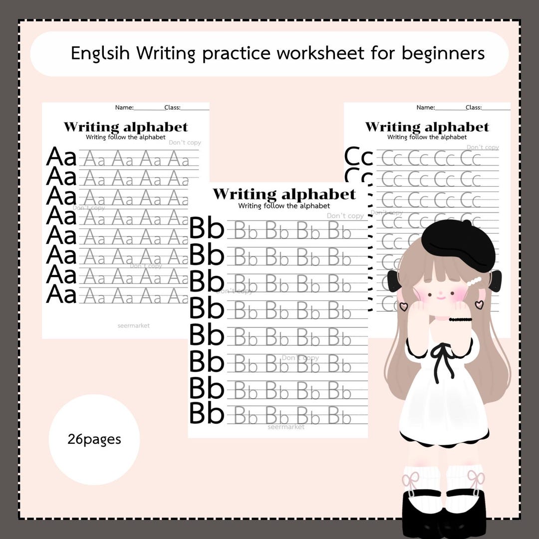 26 Printable Alphabet Writing Worksheet (english Subject,for Practice ...