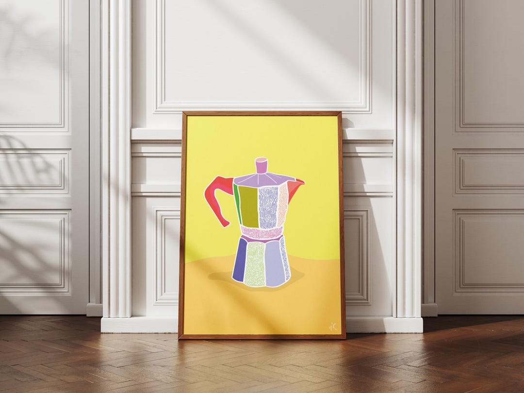 Yellow Coffee Maker Poster Design, Wall Poster, Design, Colorful ...