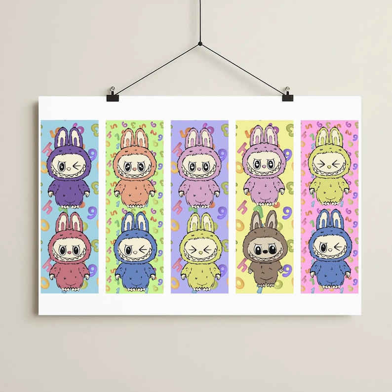 Labubu PNG Bookmarks – Cute Labubu SVG Bookmark Bundle, Funny Printable ...