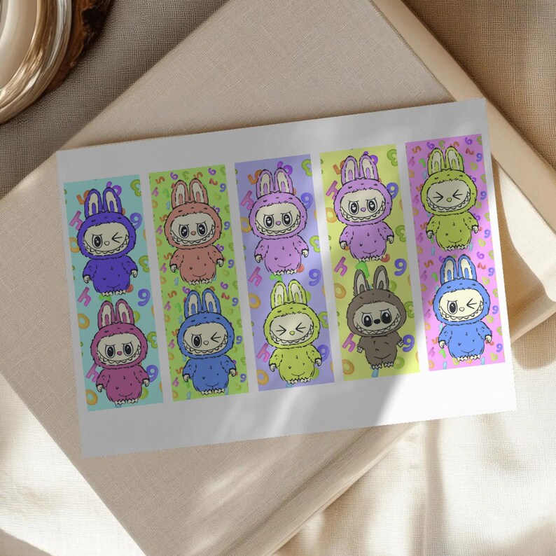 Labubu PNG Bookmarks – Cute Labubu SVG Bookmark Bundle, Funny Printable ...
