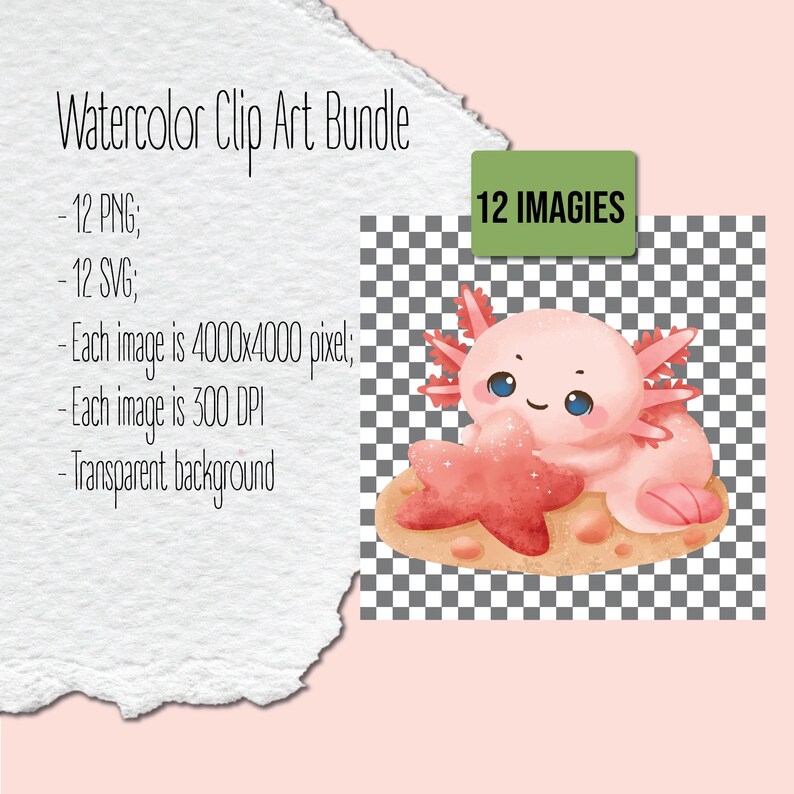 Watercolor Axolotl Clipart, Axolotl Party PNG SVG Bundle for Kids - Etsy