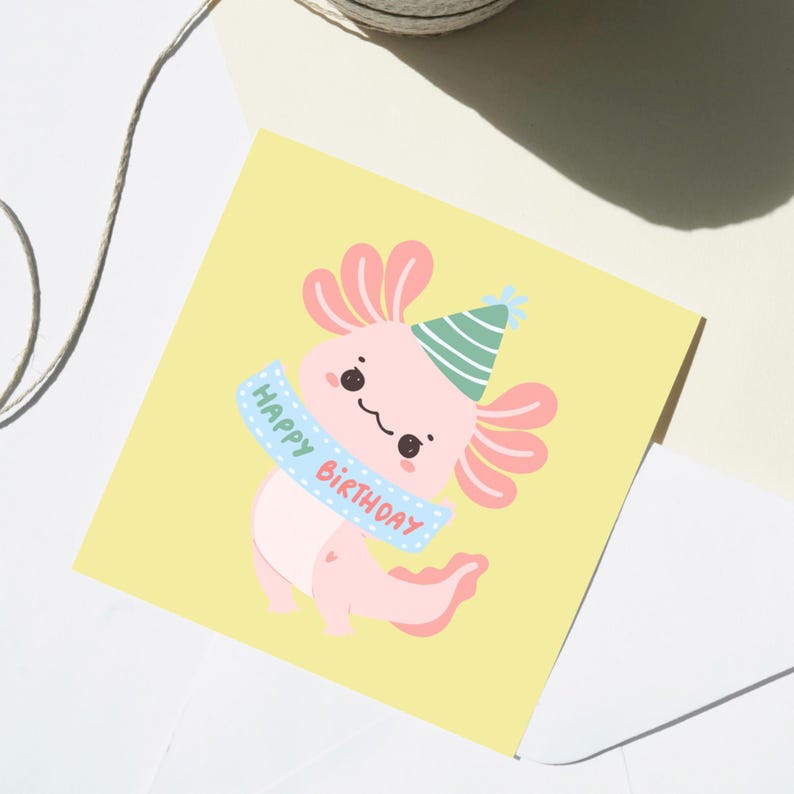 Axolotl Birthday SVG PNG – Cute Axolotl Clipart, Digital Download ...