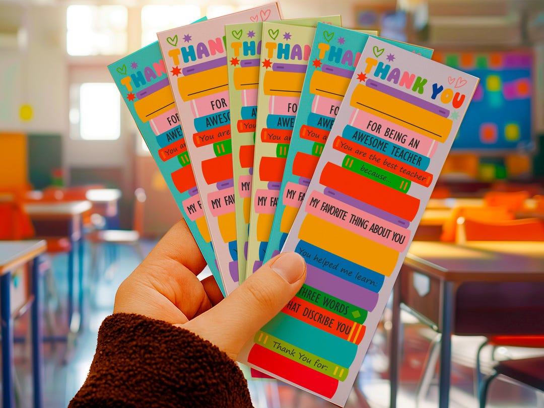 Marcapáginas imprimible para profesores / Regalo de agradecimiento para ...