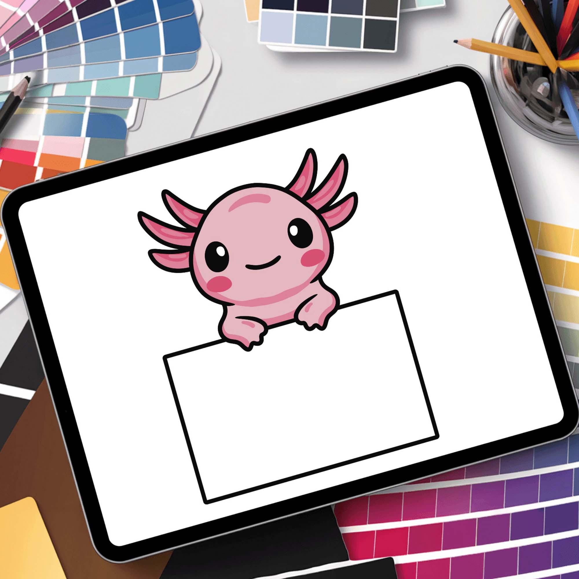 Axolotl SVG PNG | Cute Axolotl Name Sign | Axolotl Birthday Party ...