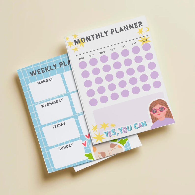 Summer Bucket List Printable| Habit Tracker Digital| Monthly and Weekly ...