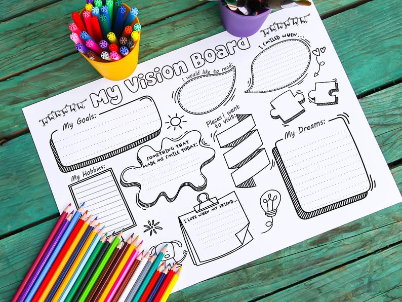 2026 Kids Vision Board| Goal Tracker| All About Me Board| Kids Activity ...