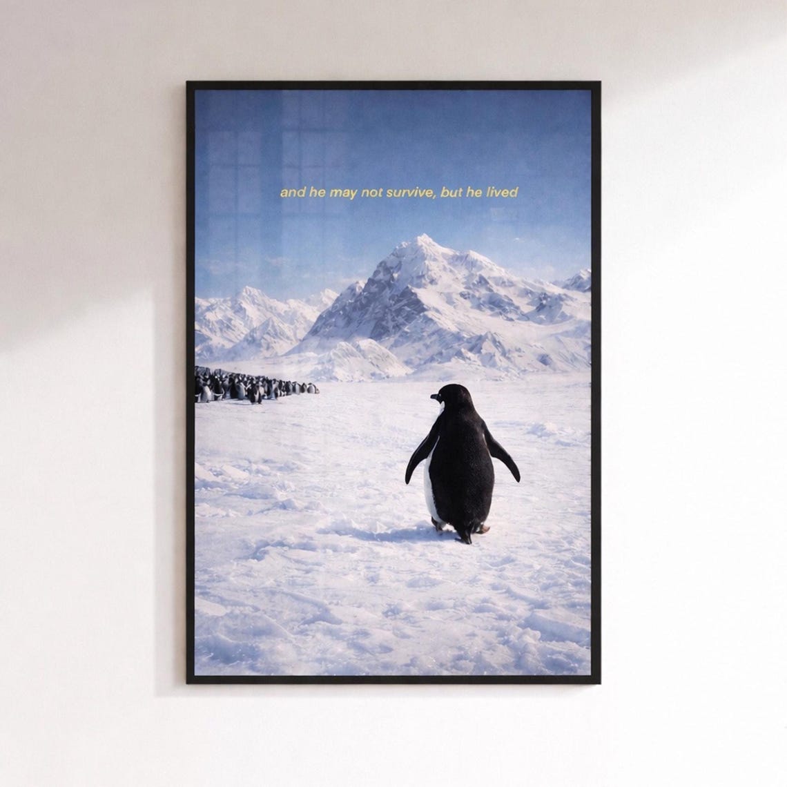 Nihilist Penguin Poster Wall Art, Viral Penguin Meme Print With ...