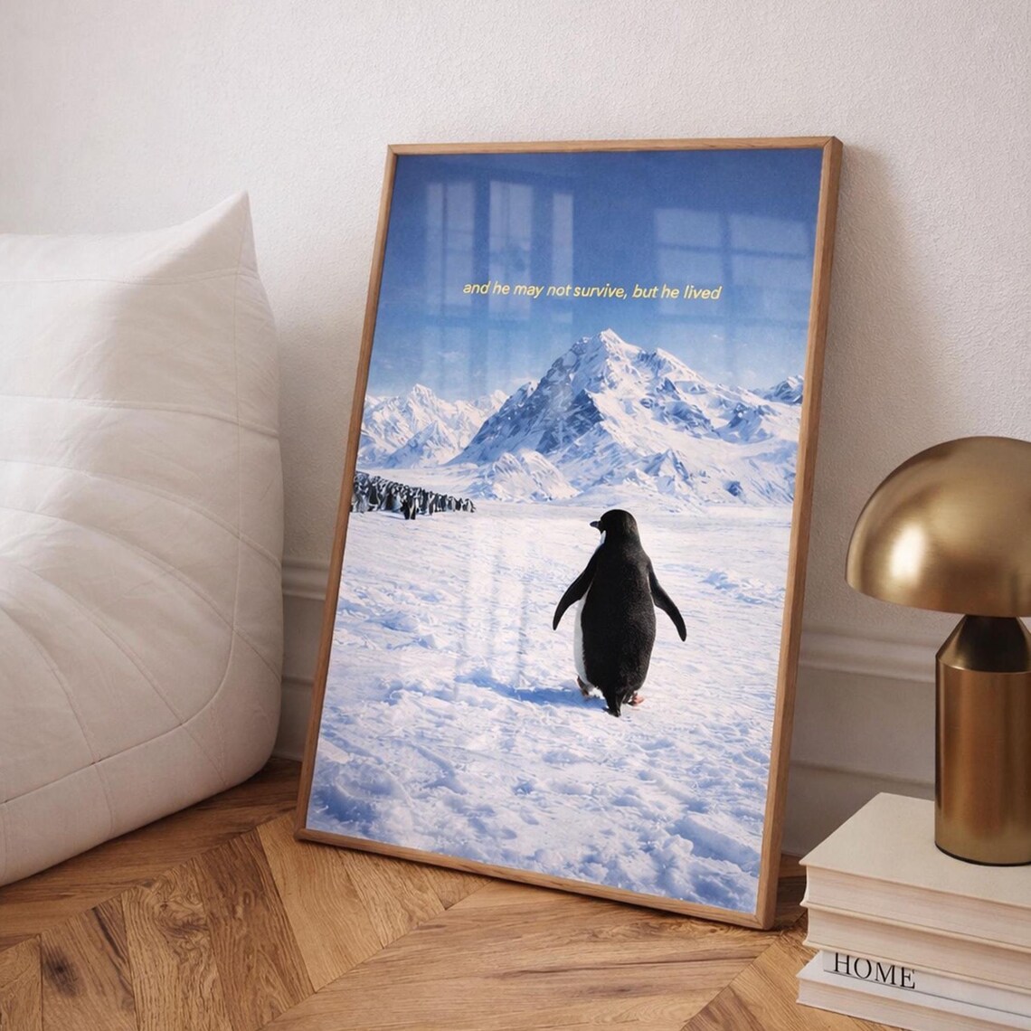 Nihilist Penguin Poster Wall Art, Viral Penguin Meme Print With ...