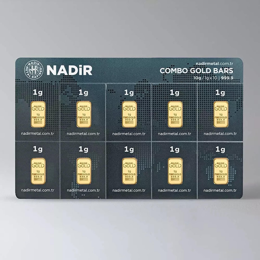 24K Pure Gold Bar 10 X 1 Gram Nadir Metal LBMA Certified Real Gold ...