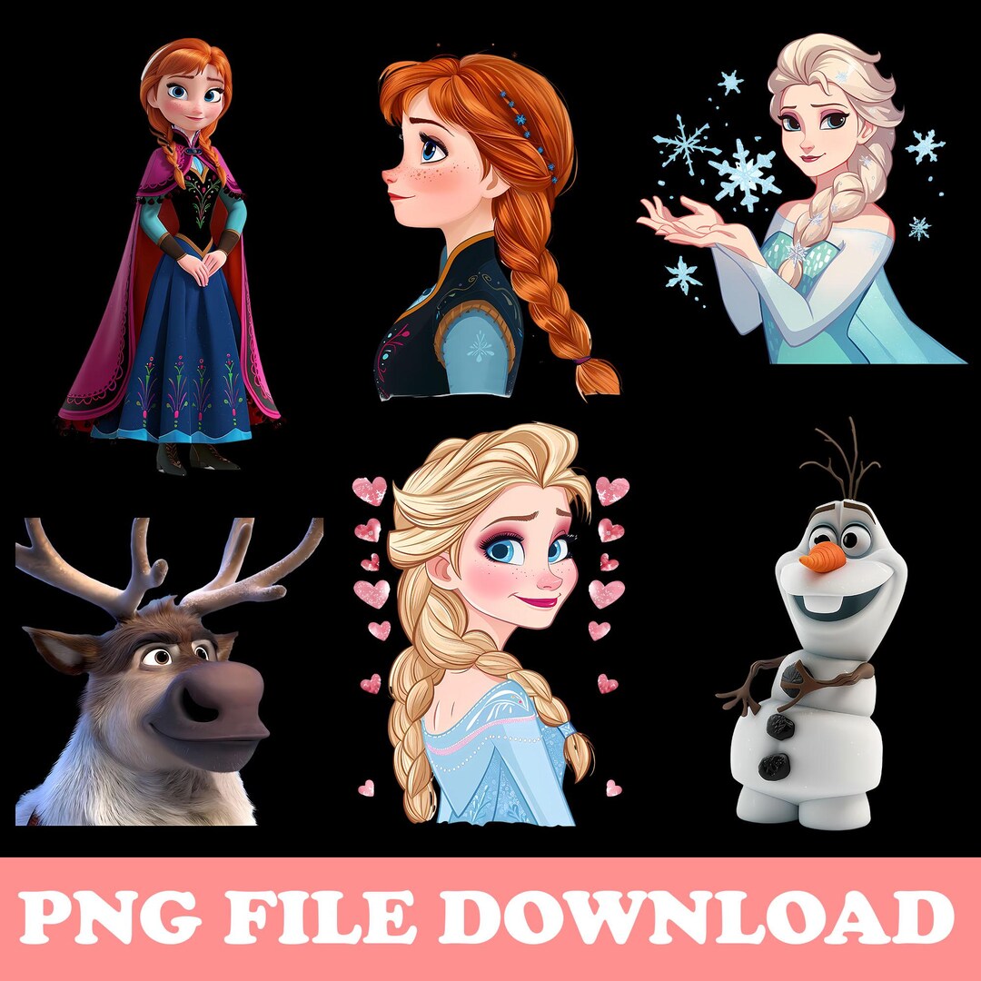 Frozen Png Bundle, Frozen Princess Png, Olaf Png, Anna Png, Elsa Png ...