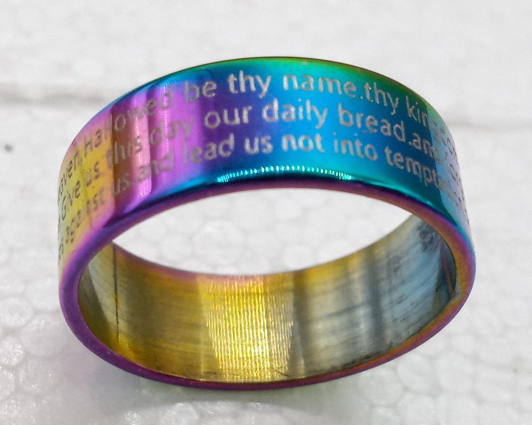 Our Lord's Prayer Ring in Rainbow Colors - Etsy