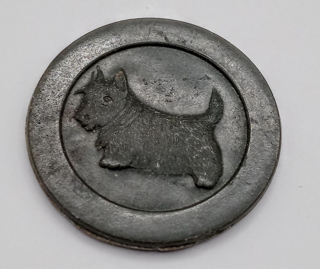 Antique Early 1920s Clay Scottie Dog Poker Chip - Etsy