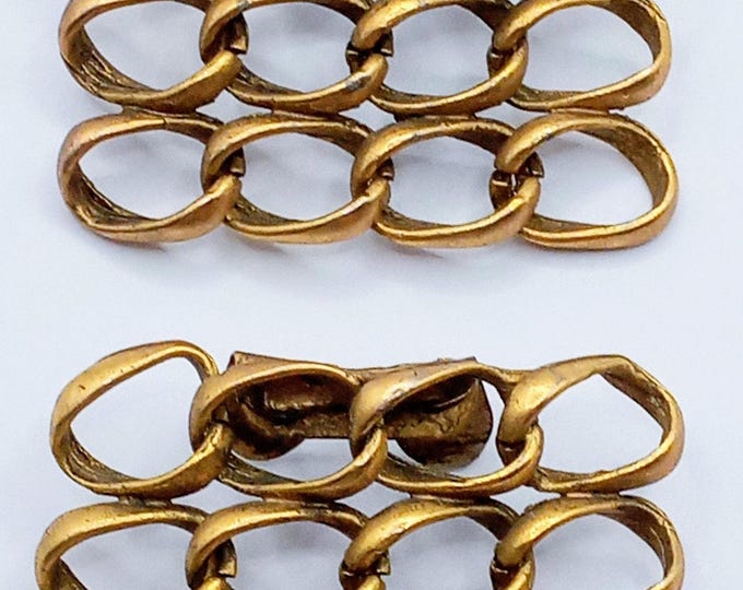 Vintage Antique Chain Link Shoe Clips, Gold Tone, Art Deco, Great for ...