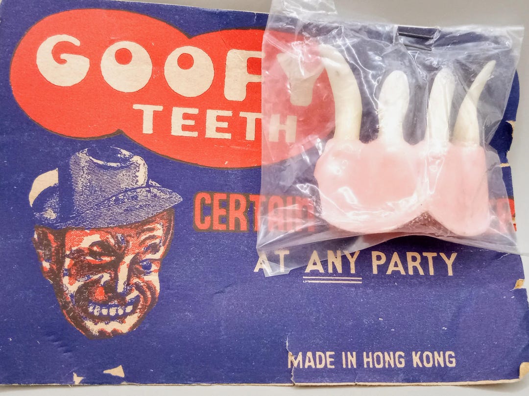 Vintage 1970s Halloween Goofy Teeth in Package With Header, Great ...
