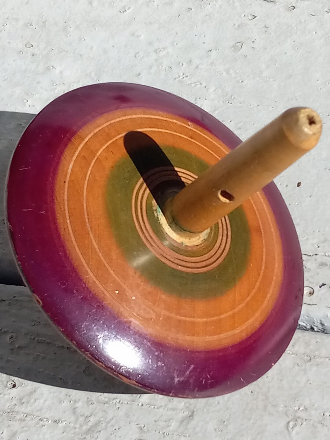 Vintage Green and Maroon Toy Spinning Top - Etsy
