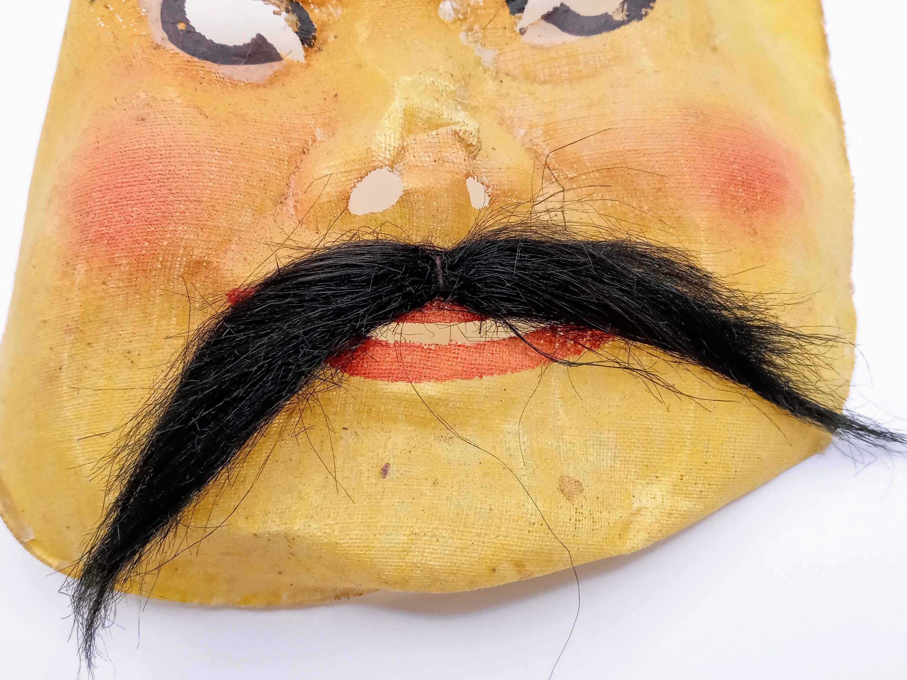 Antique 1920 Fu Manchu or Man Starched Gauze Halloween Mask, Odd ...
