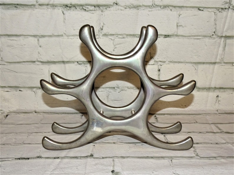 Vintage MCM Mid Century Mod Aluminum Wine Rack - Etsy