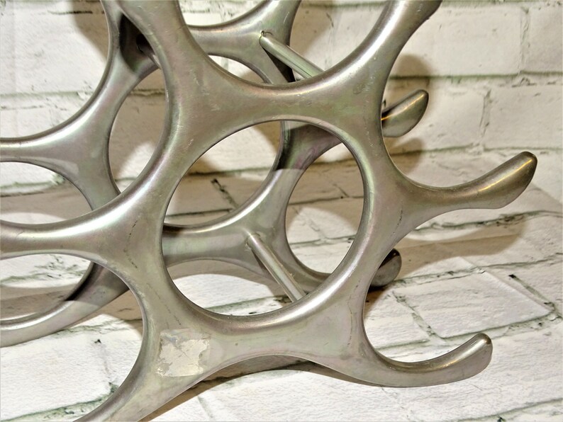 Vintage MCM Mid Century Mod Aluminum Wine Rack - Etsy