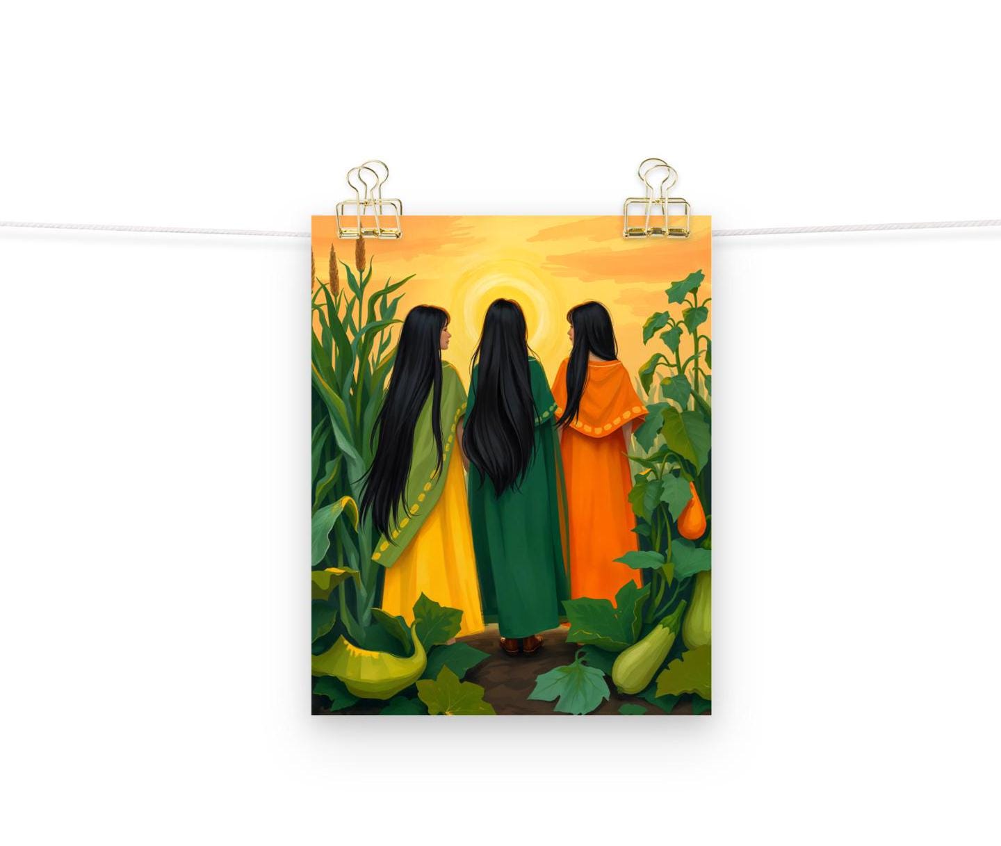 The Three Sisters Poster, Corn, Green Beans & Squash Poster, Wall Art ...