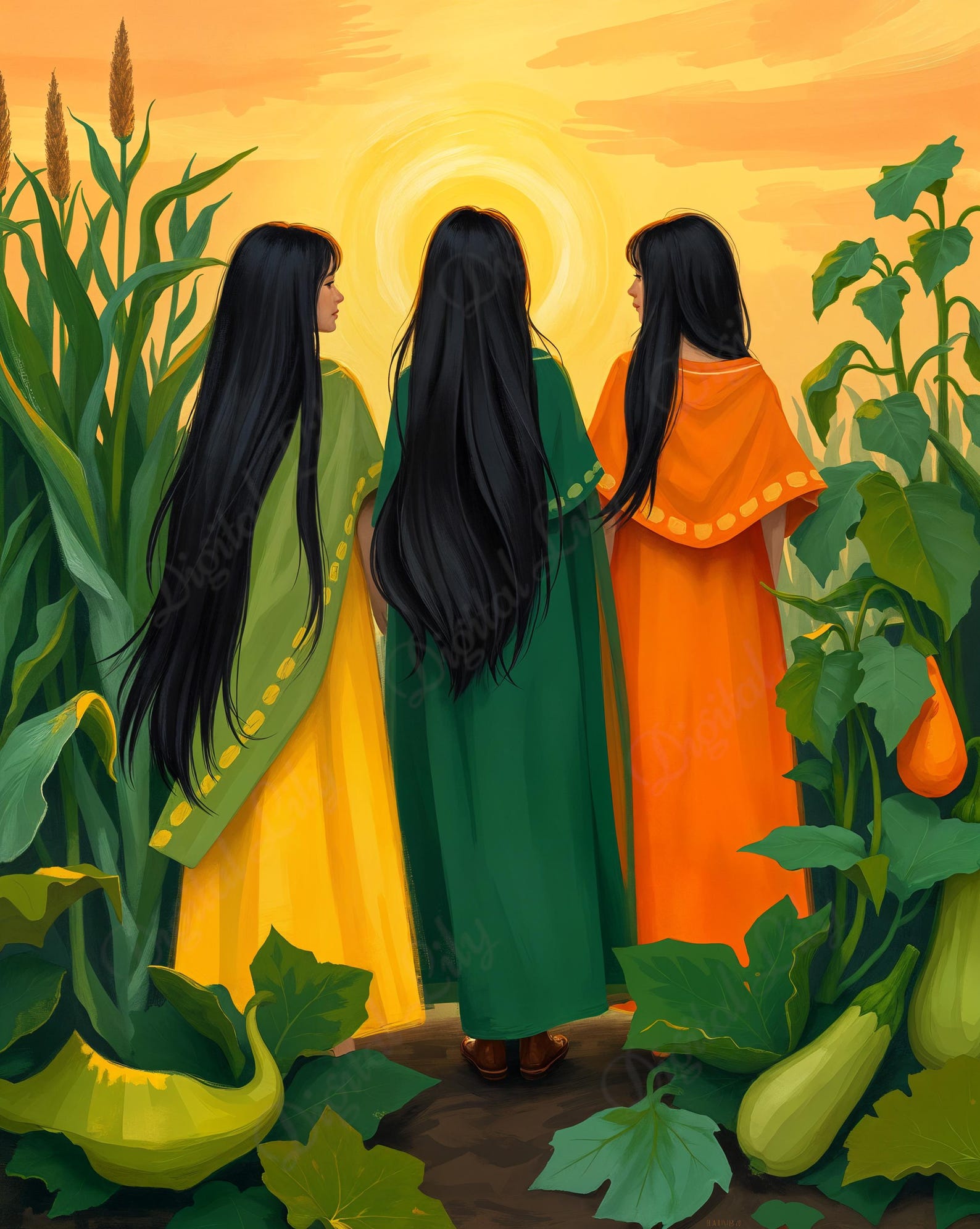 The Three Sisters Poster, Corn, Green Beans & Squash Poster, Wall Art ...