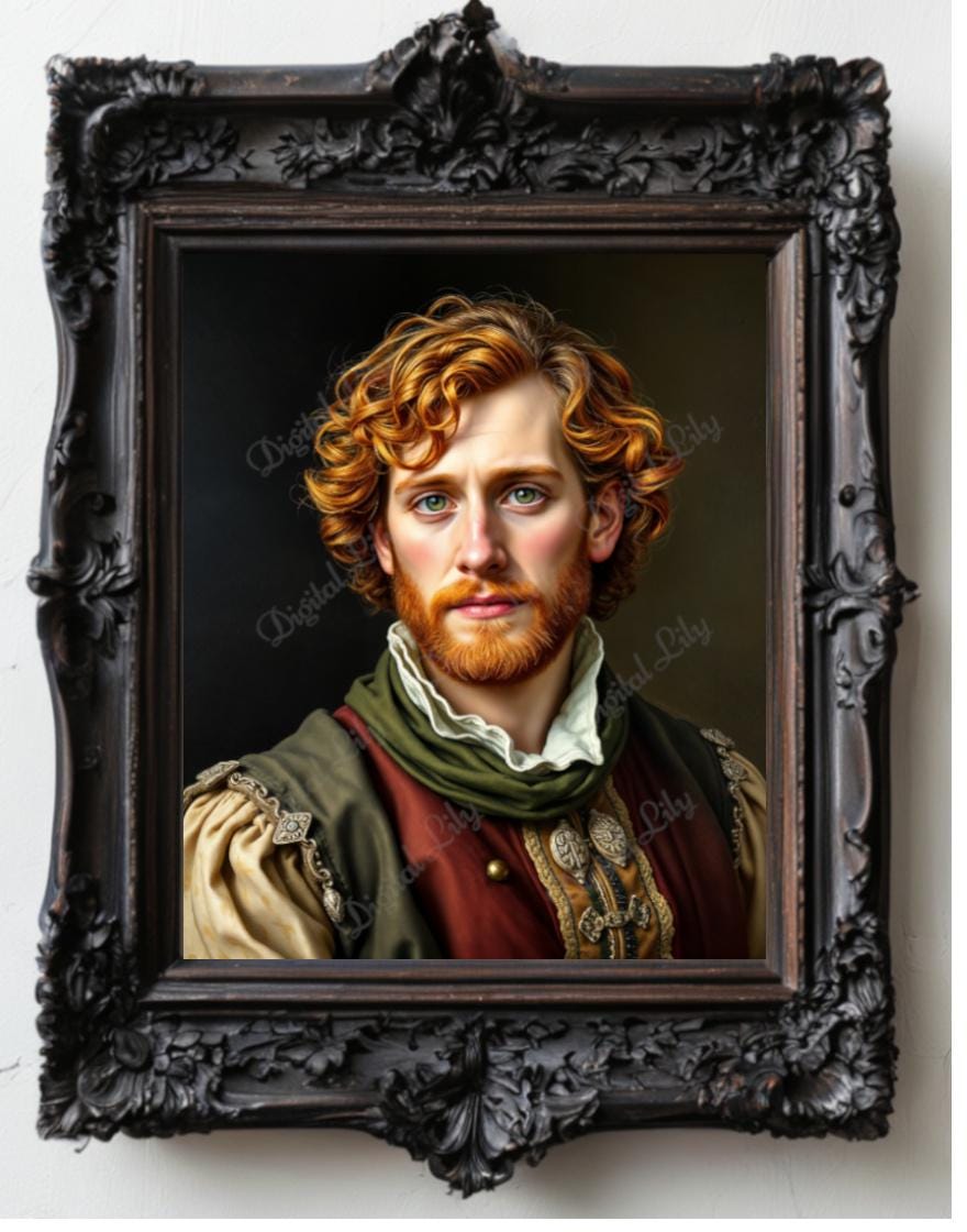 Renaissance Portrait of Samuel a Traditional 16th Century Englishman - Etsy