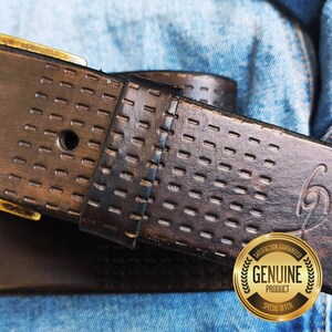 Brown Leather Belt in a Stunning and Unique Design With Embossing of ...