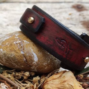 Red Leather Wrap,custom, Men's Bracelet,red Leather Bracelet, Men's ...