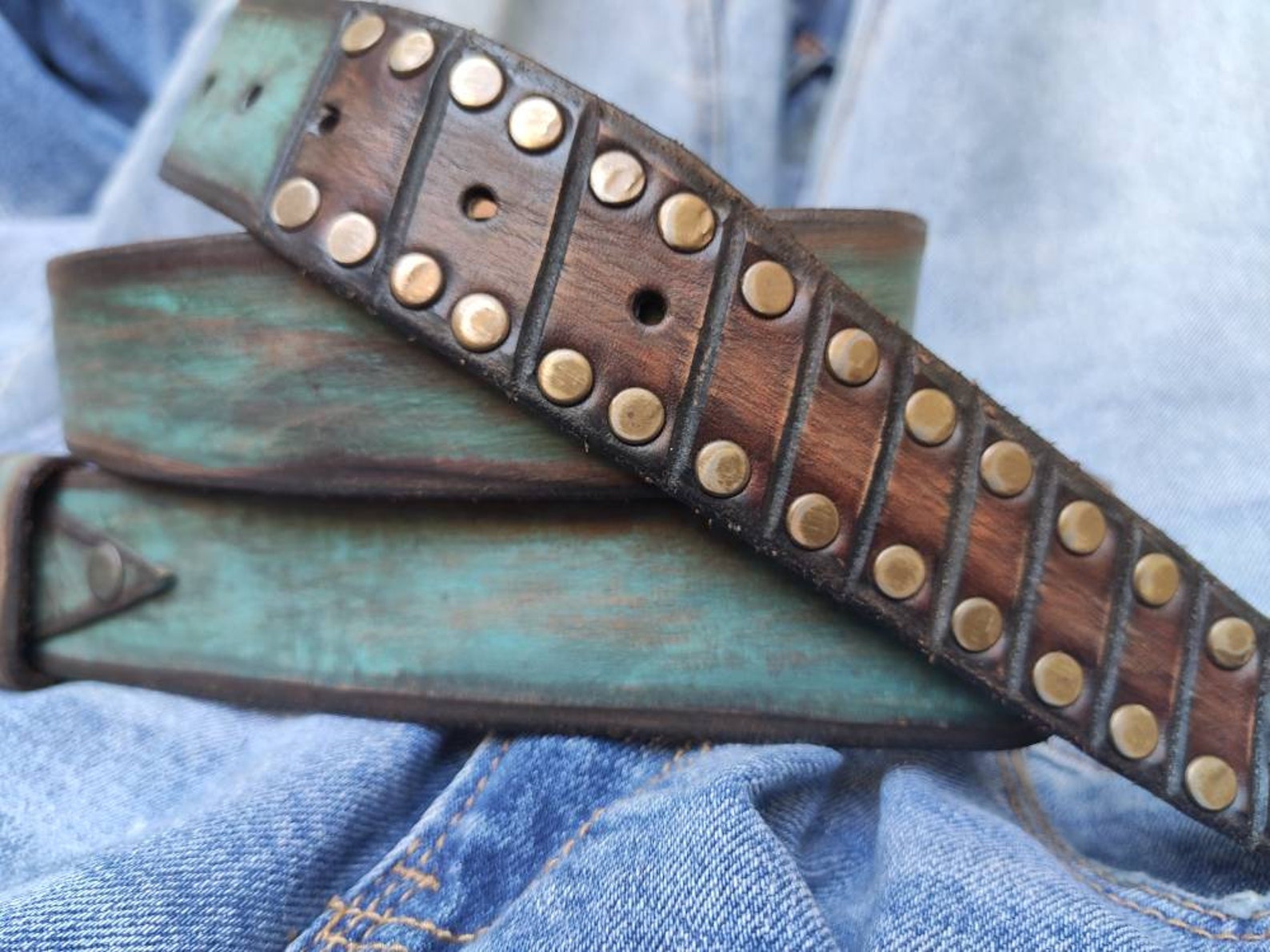 Custom Leather Belts, Men's Belt, Unique Leather, Men's Turquoise ...