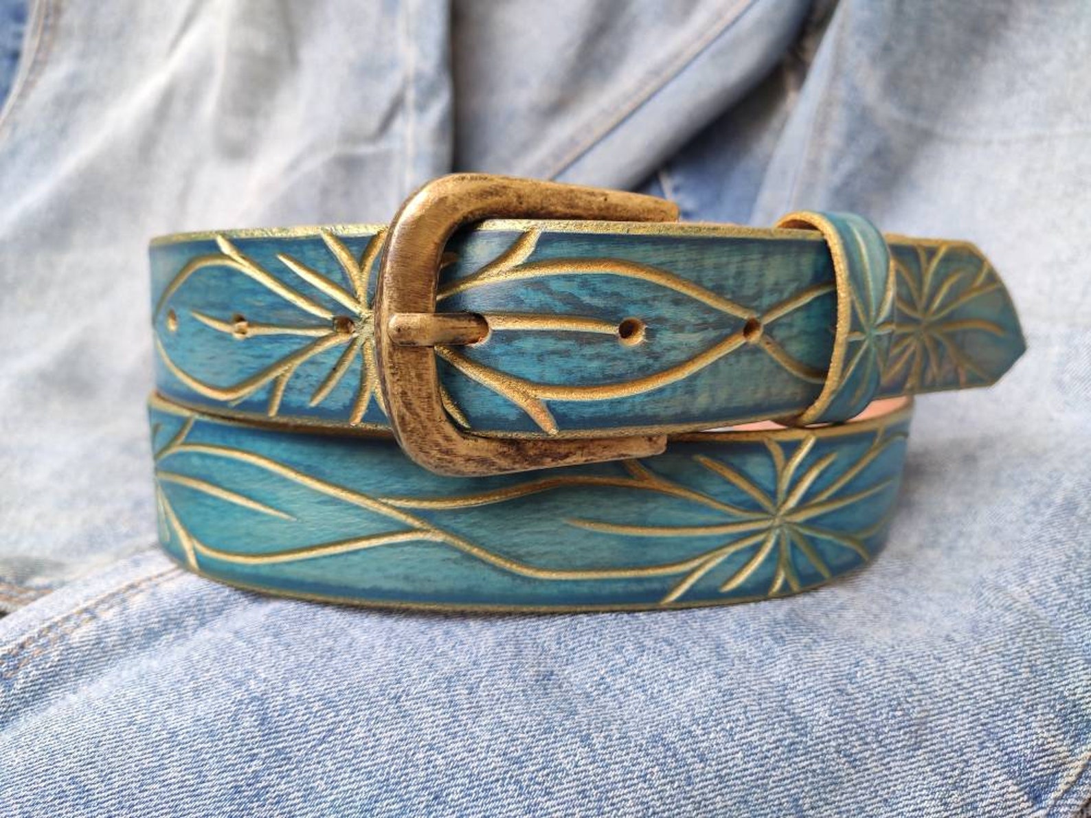 Women's Leather Rose Belt Belt Leather Women's Belt - Etsy