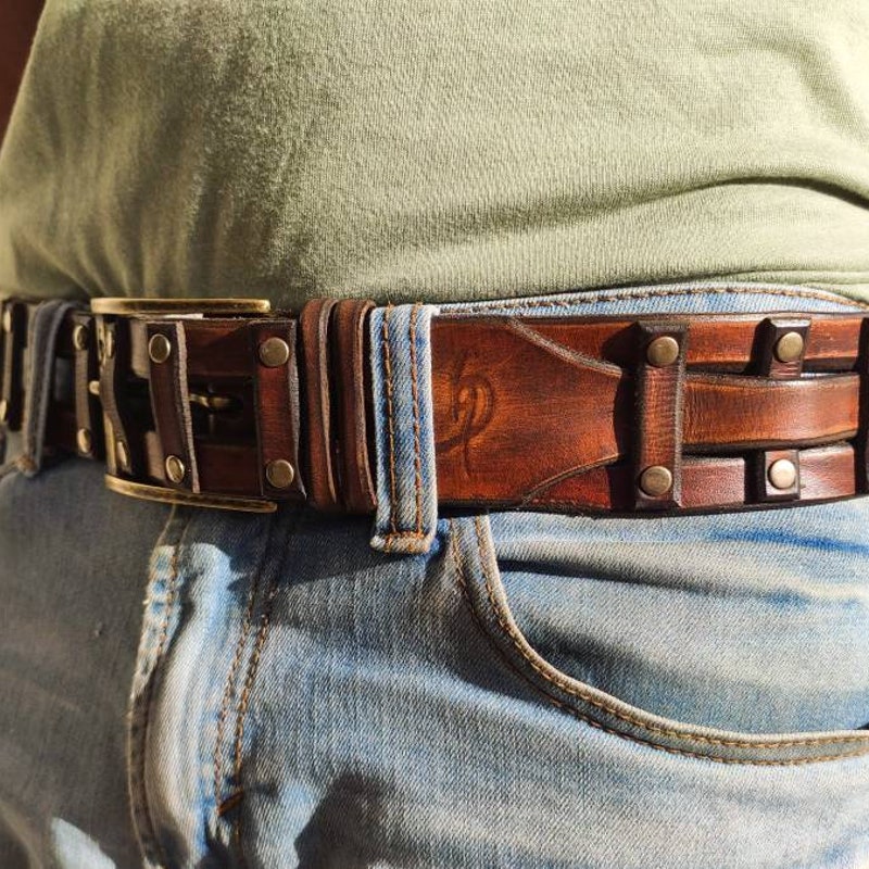 Vintage Leather Belt - Etsy