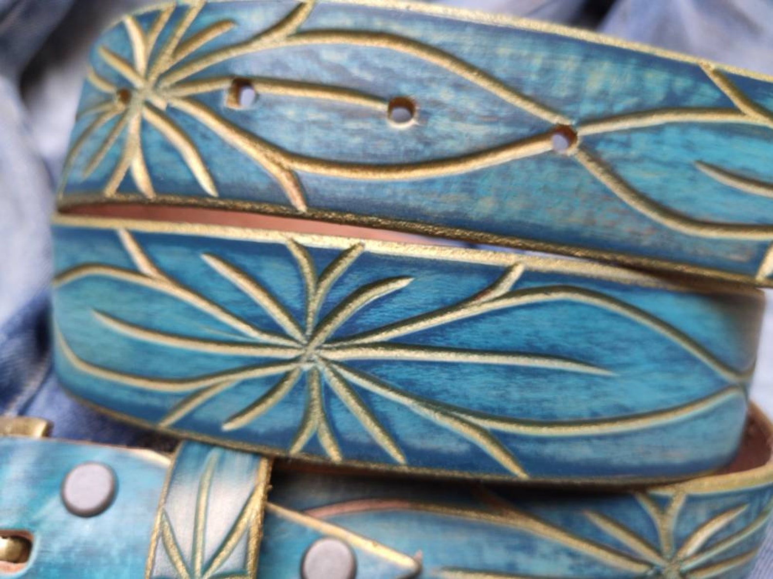 Women's Leather Rose Belt Belt Leather Women's Belt | Etsy