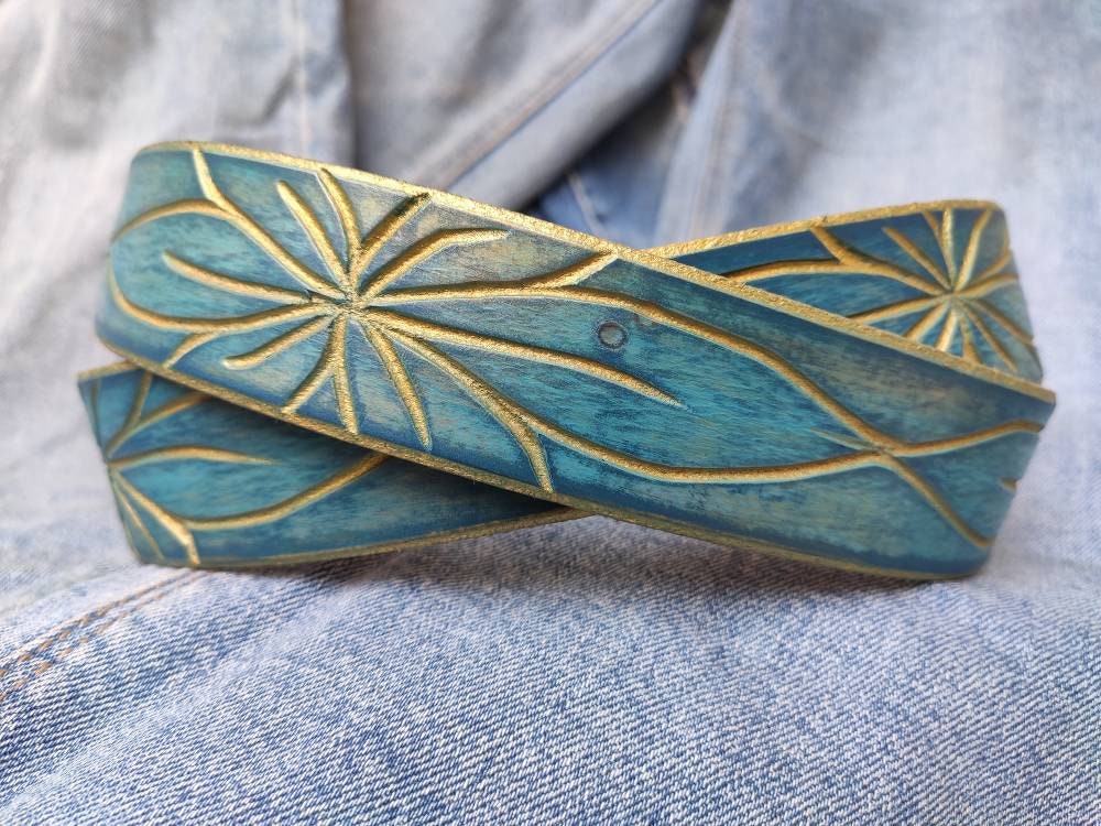 Women's Leather Rose Belt Belt Leather Women's Belt | Etsy