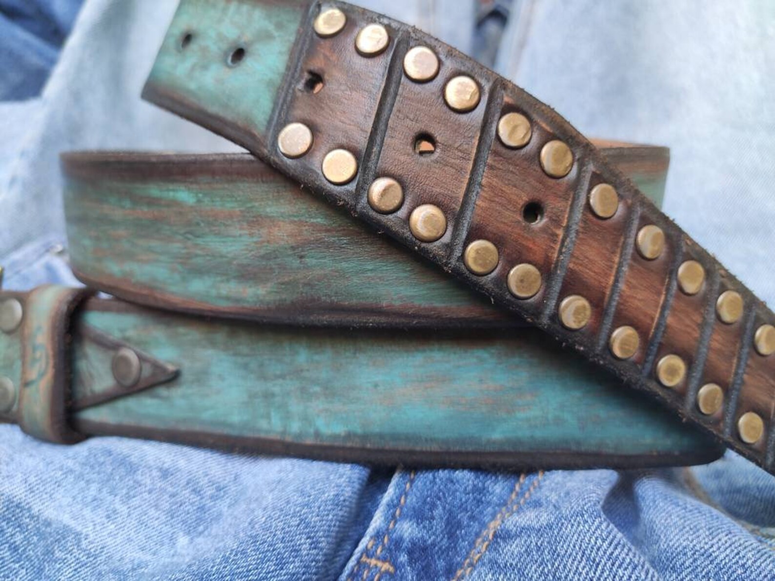 Custom Leather Belts, Men's Belt, Unique Leather, Men's Turquoise ...