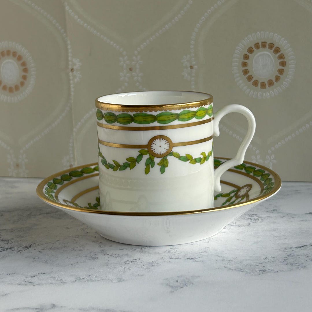 Thomas Goode Green Garland Coffee Cup and Saucer - Etsy