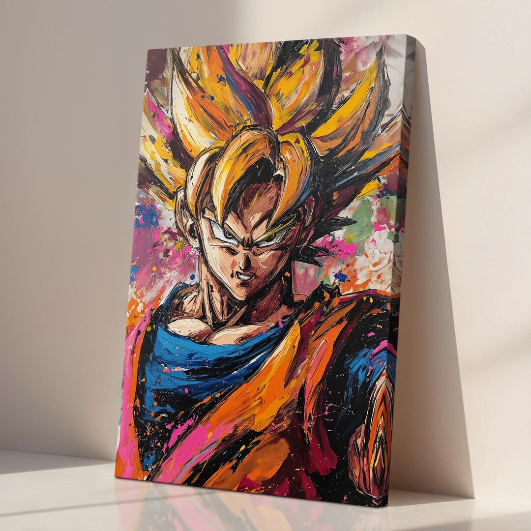 Dragon Ball Goku Colorful Canvas Wall Art - Anime Manga Large Wall ...