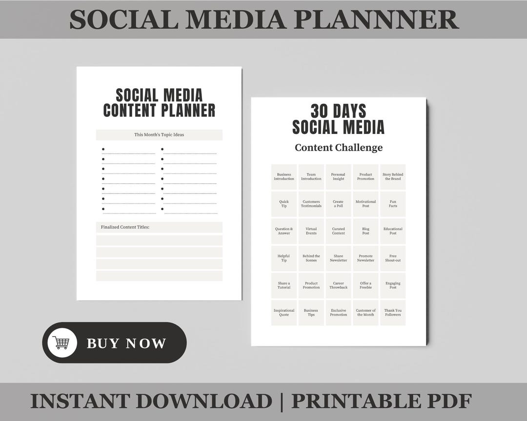 Social Media Content Planner, Social Media Post Planner, Posting ...