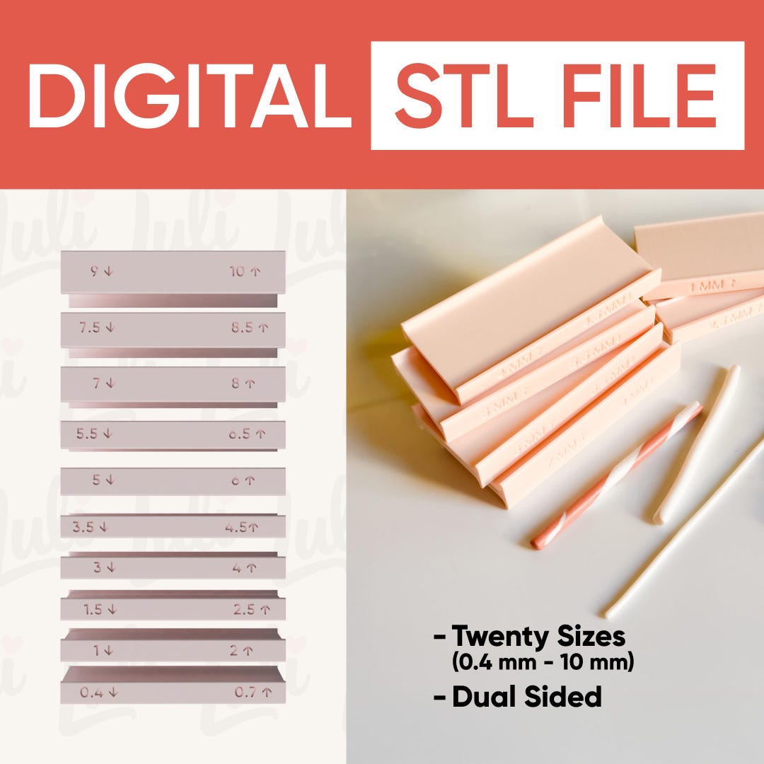 Dual Sided Clay Strip Maker: 0.4MM-10MM Polymer Clay Tool (STL Digital ...