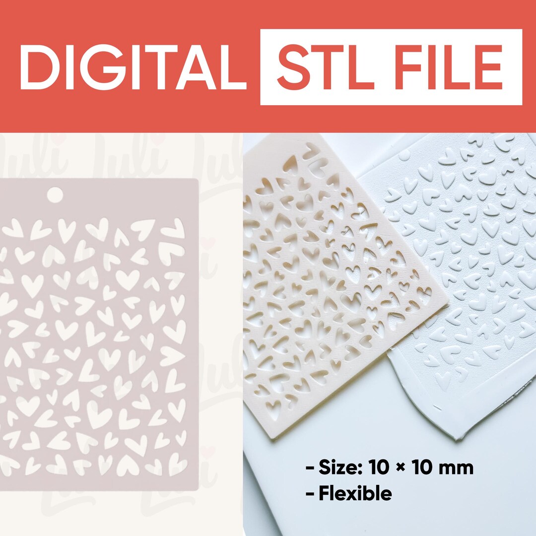 Love Sprinkle Hearts Stencil (STL Digital File) - Etsy