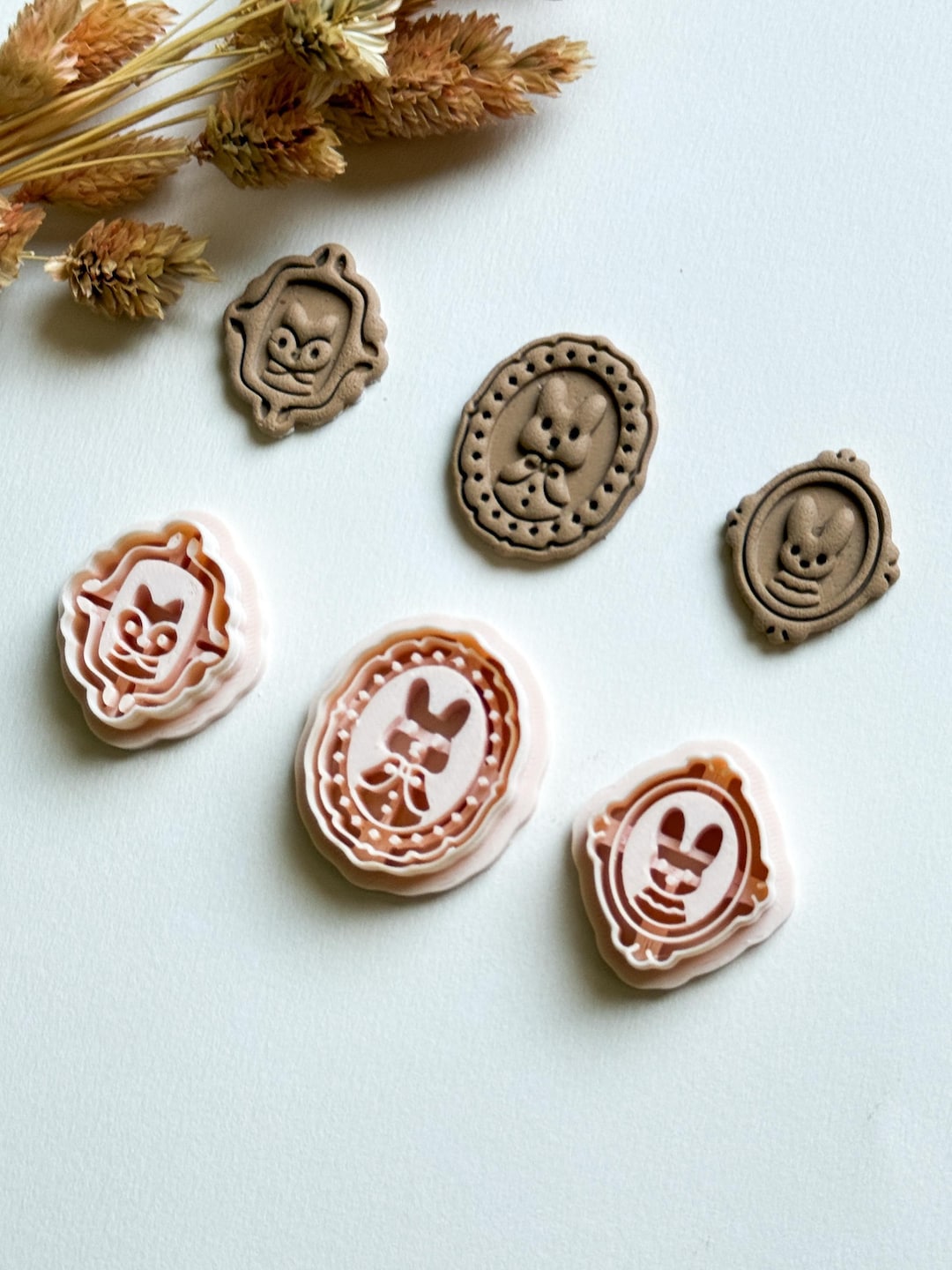 Fox & Bunny Cameo Clay Cutter Set: Vintage Animal Portrait Molds - Etsy