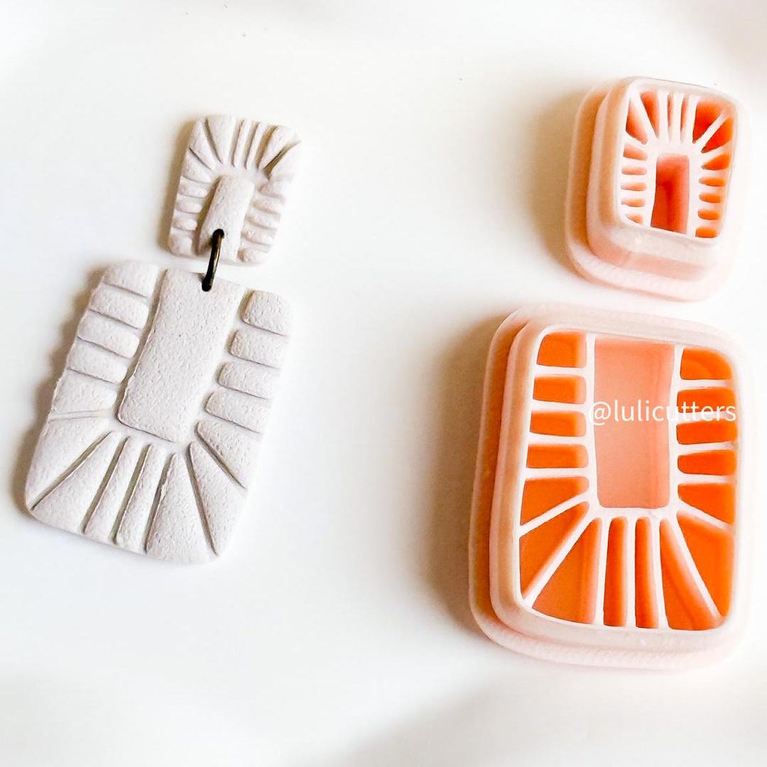 Lined Rectangle Polymer Clay Cutter Set – Statement Dangle Earrings ...