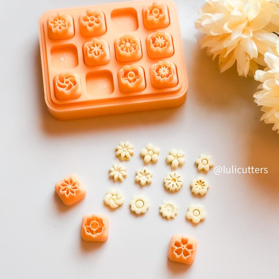 12-piece Micro Flower Cutter Set With Case | 12mm Clay Cutter | Polymer ...