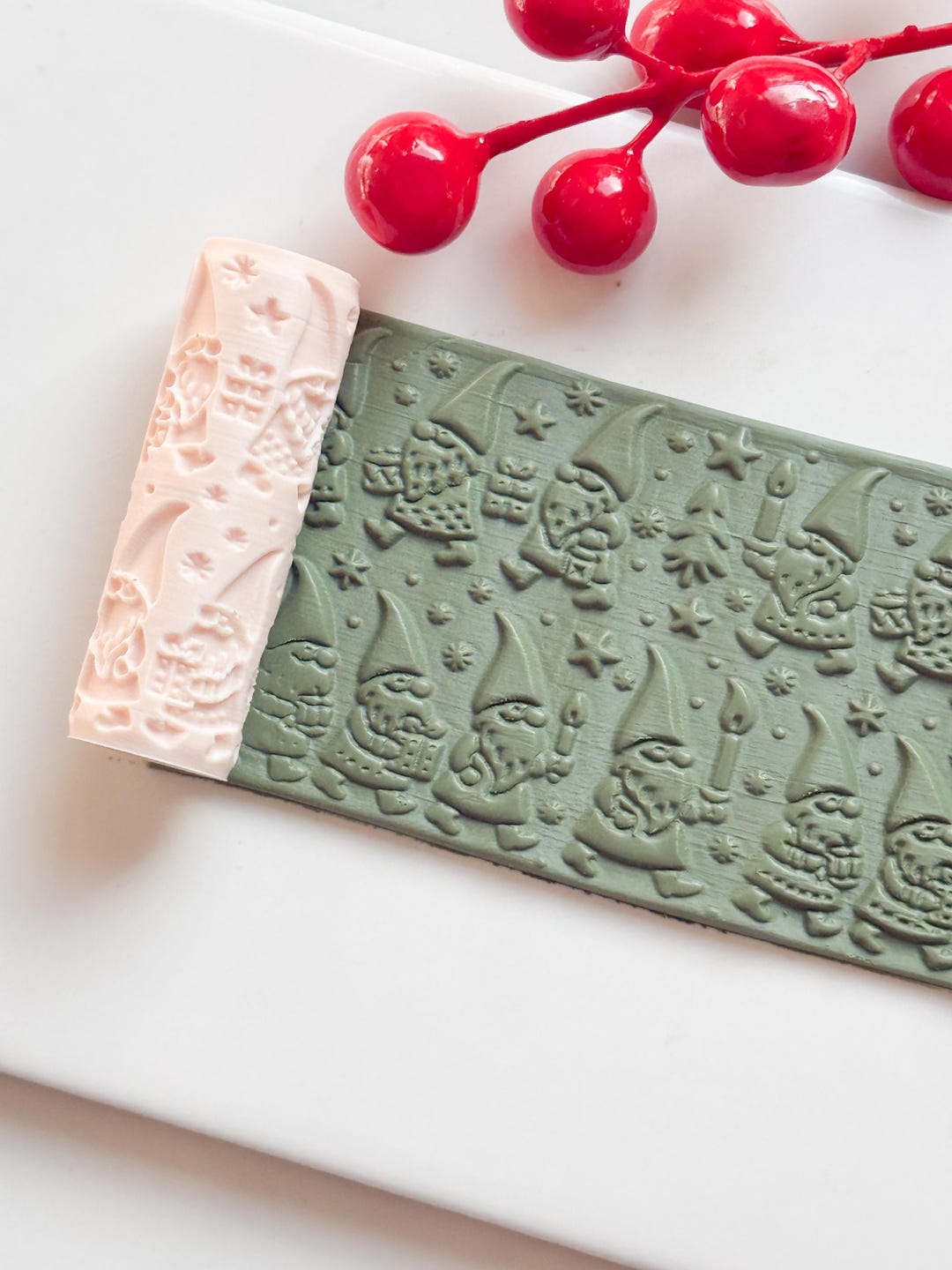 Christmas Gnome Emboss Roller for Polymer Clay – Holiday Texture ...