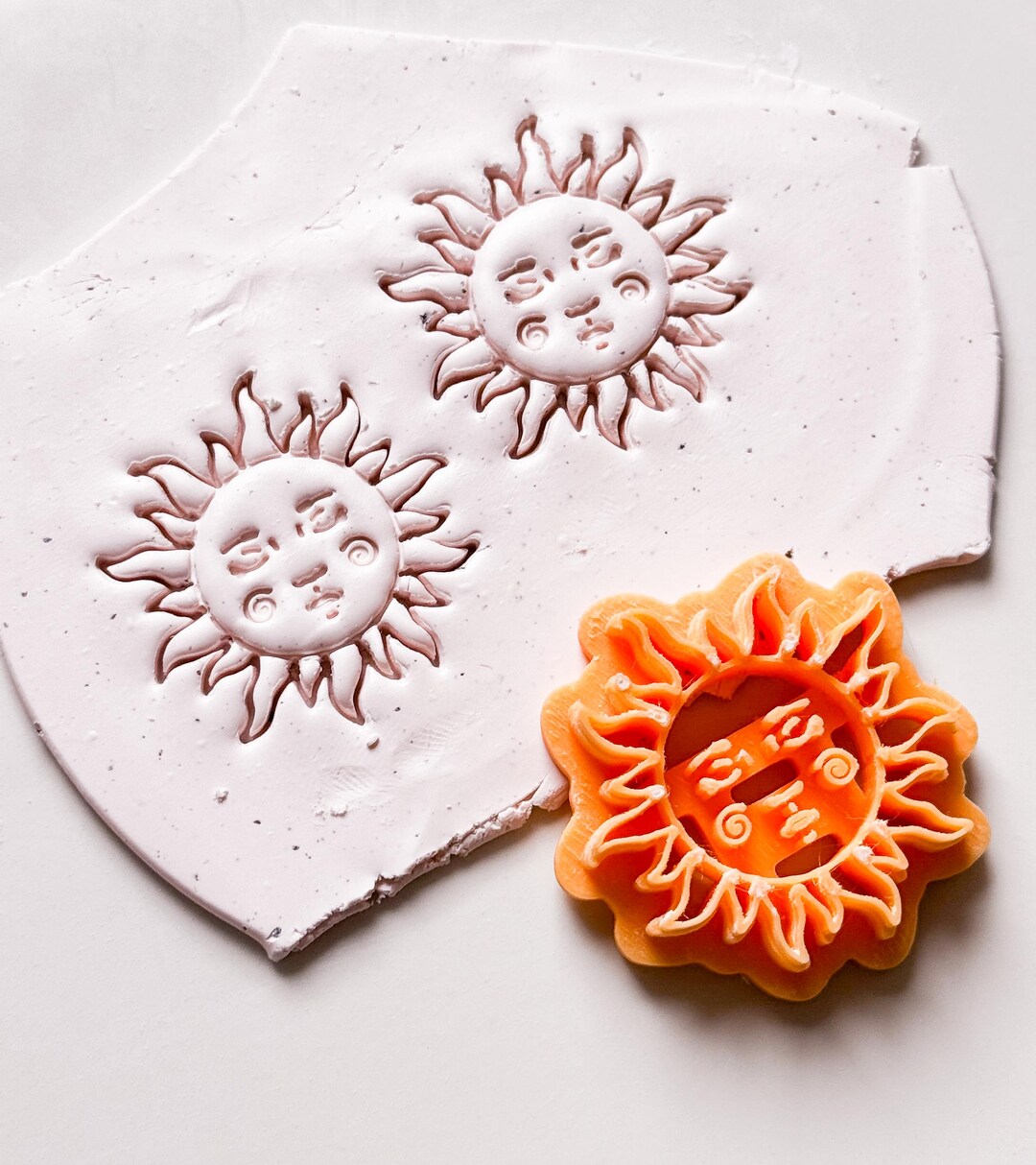 Boho Sun Clay Cutter, Sun Face Polymer Clay Cutter, Sun Stamp for Clay ...