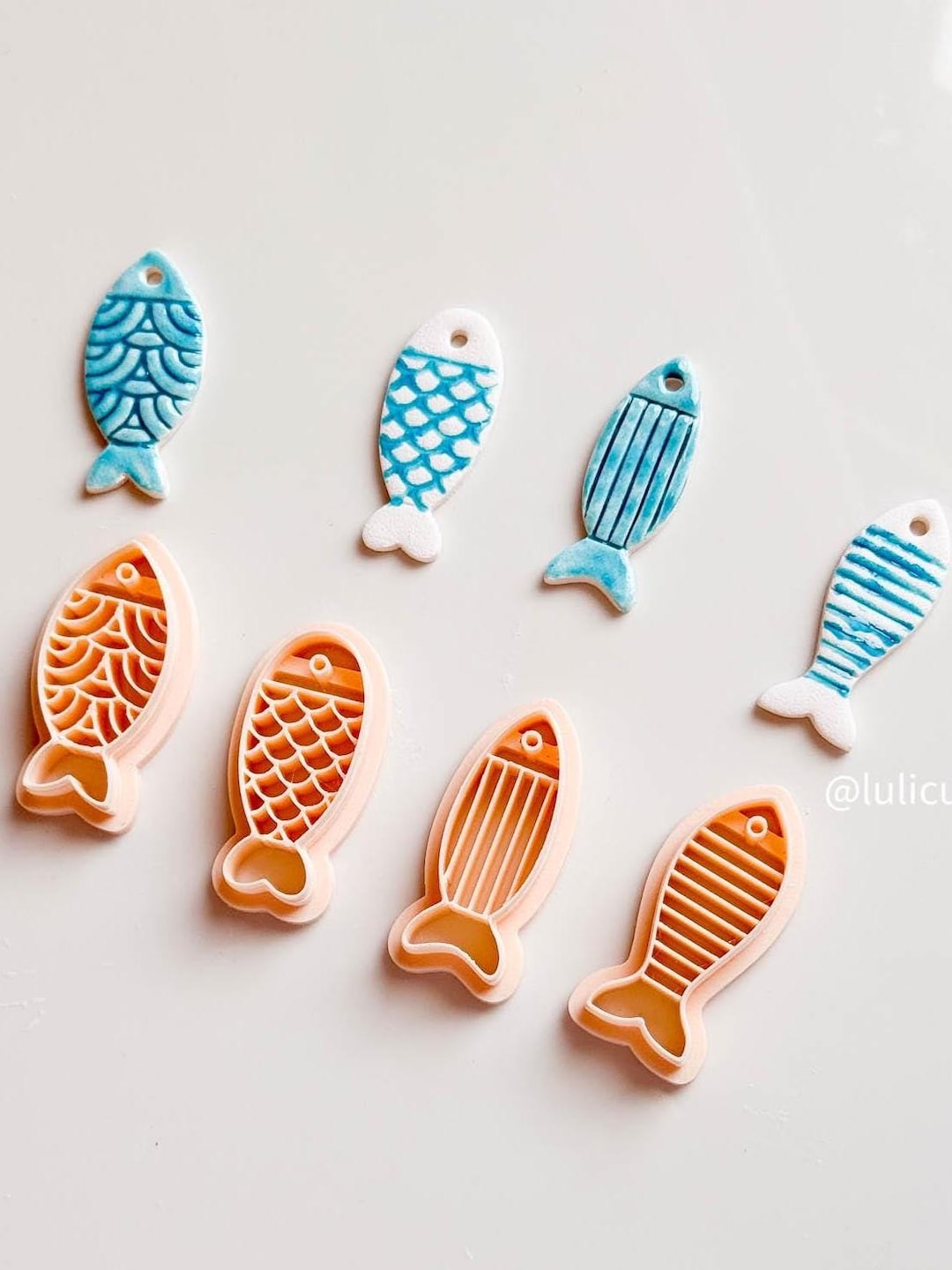 Fish Imprint Clay Cutter Set: Ocean-inspired Polymer Clay Charms - Etsy