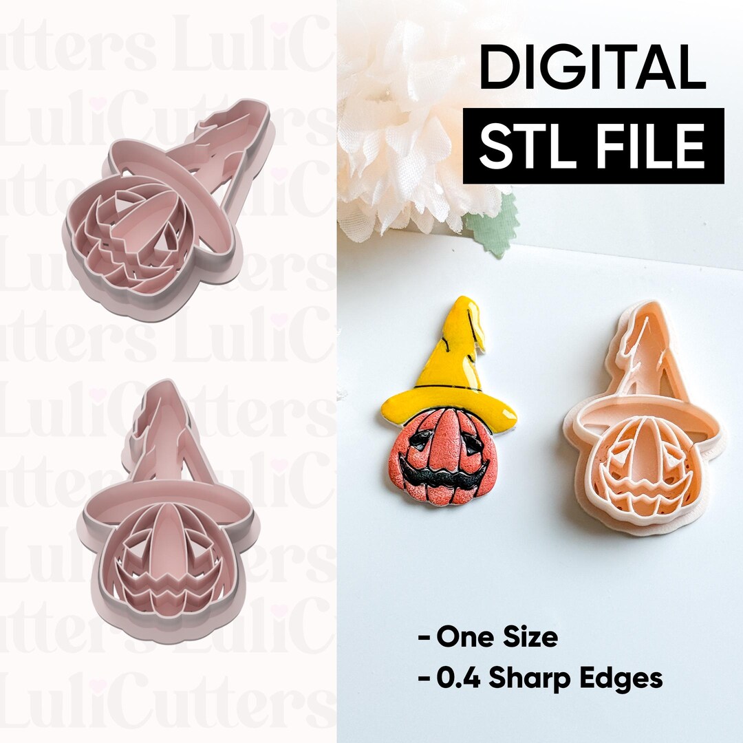 Witch Hat Pumpkin Cutter: 3D Print STL File for Clay Earrings (45mm ...