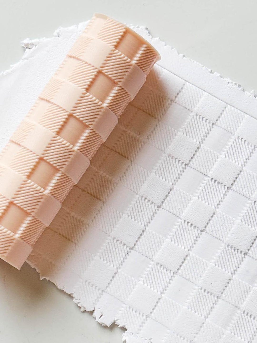 Woven Checkerboard Clay Texture Roller – 8 Cm Roller With Detailed ...
