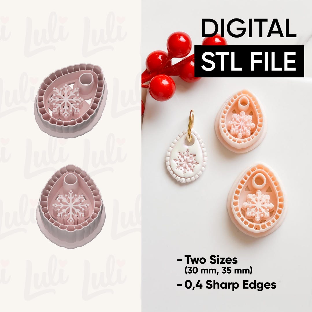 Winter Fairy Snowflake Teardrop Cutter (STL Digital File) - Etsy