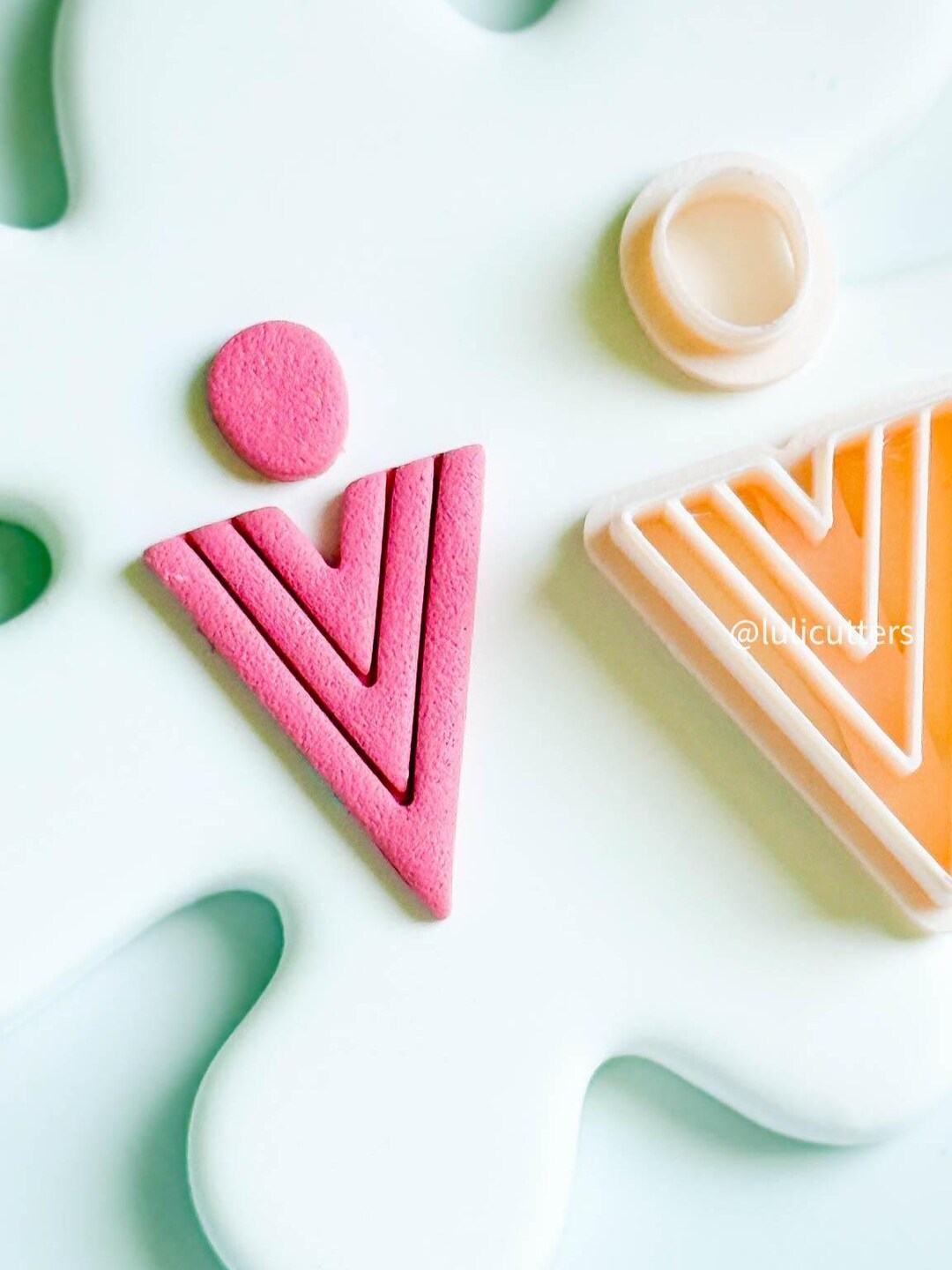 Geometric V Triangle Clay Cutter Set Retro Line Imprint Earring Cutter ...