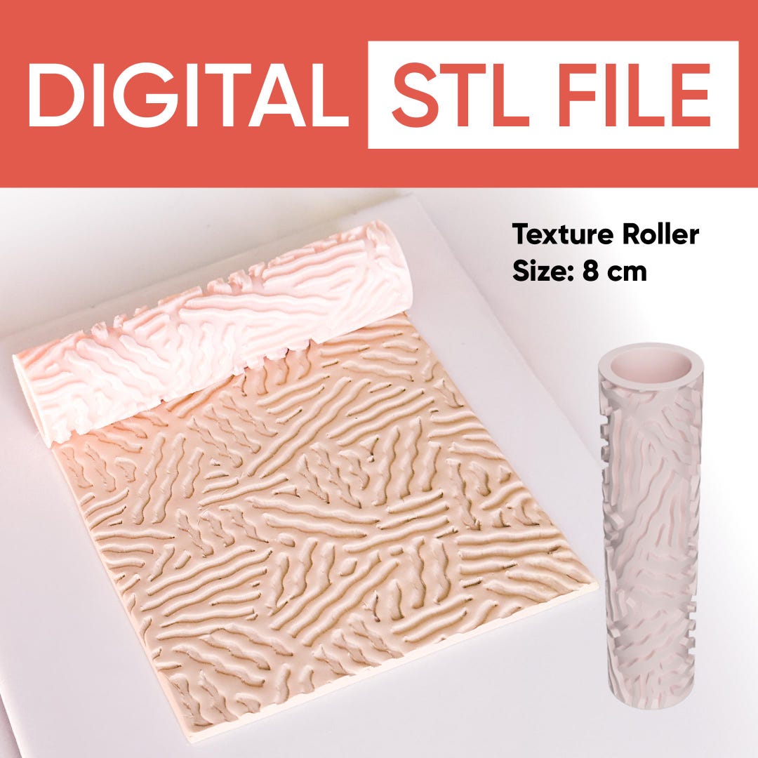Organic Wavy Line Texture Roller (STL Digital File) - Etsy