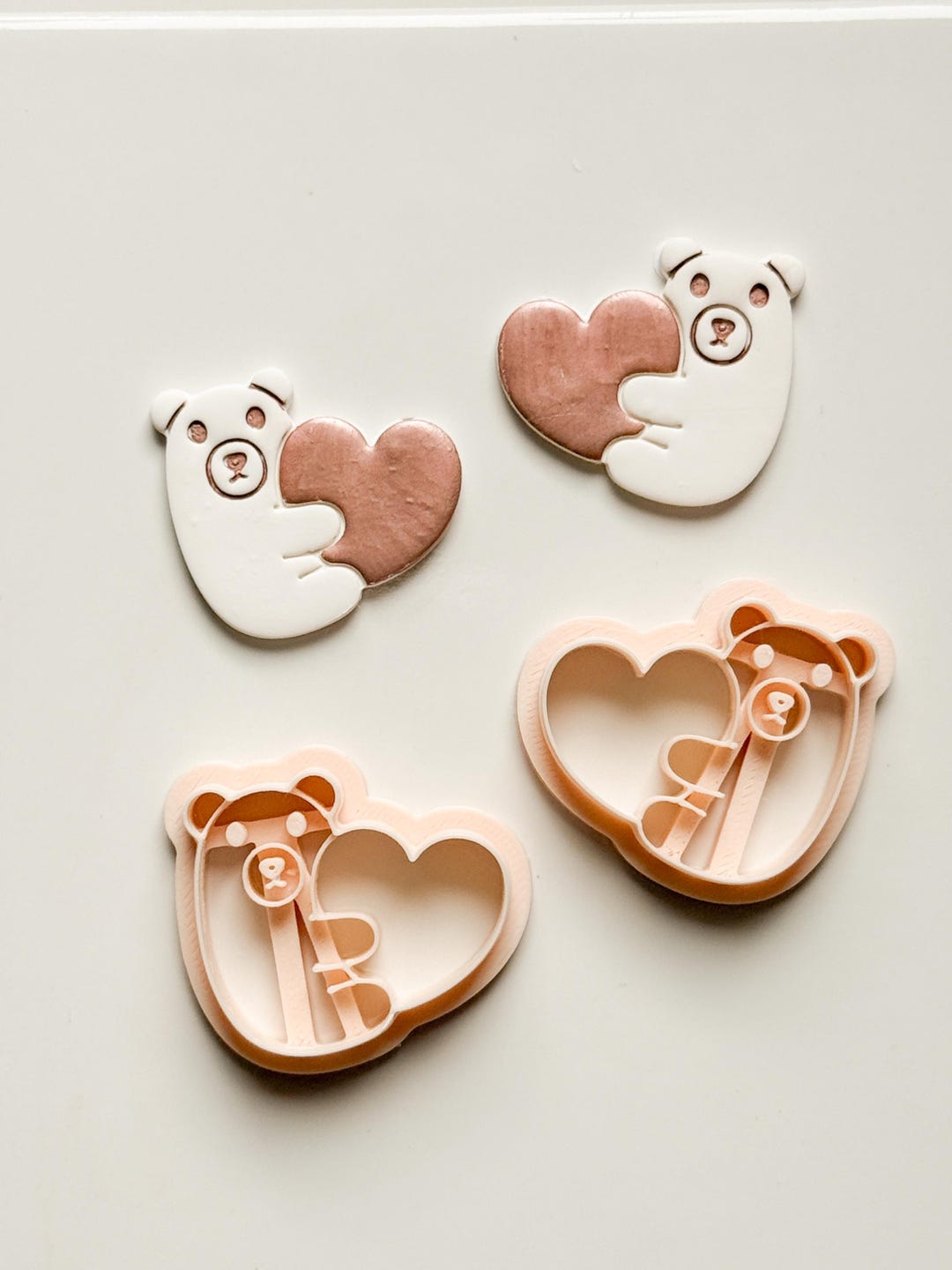 Beary Hug Cutter: Bear Holding Heart Shape for Polymer Clay - Etsy
